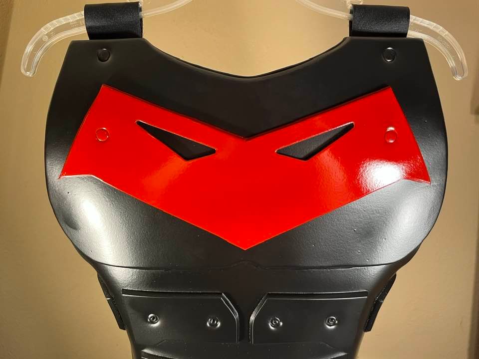 Red Hood Outlaw version chest armor Matte Black Fire Red – Maxx Grey ...