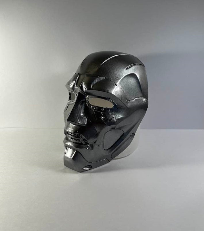Dr. Doom Mask Variant Metallic Sterling Silver Steel – Maxx Grey Creations