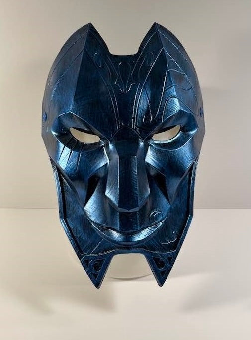 Jhin Mask from League of Legends Metallic Blue – Maxx Grey Creations
