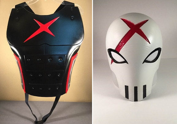Red X 2-piece set: chest armor and matching mask – Maxx Grey Creations